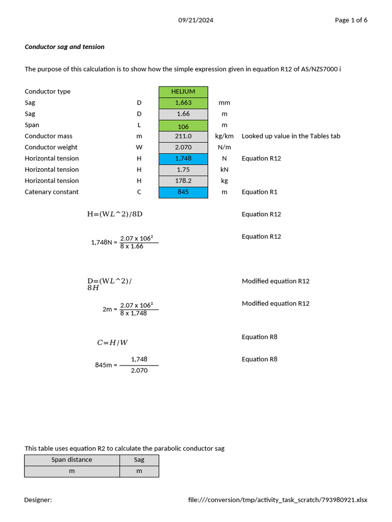 Sag-Tension Calculation 220710 | PDF | Physical Sciences