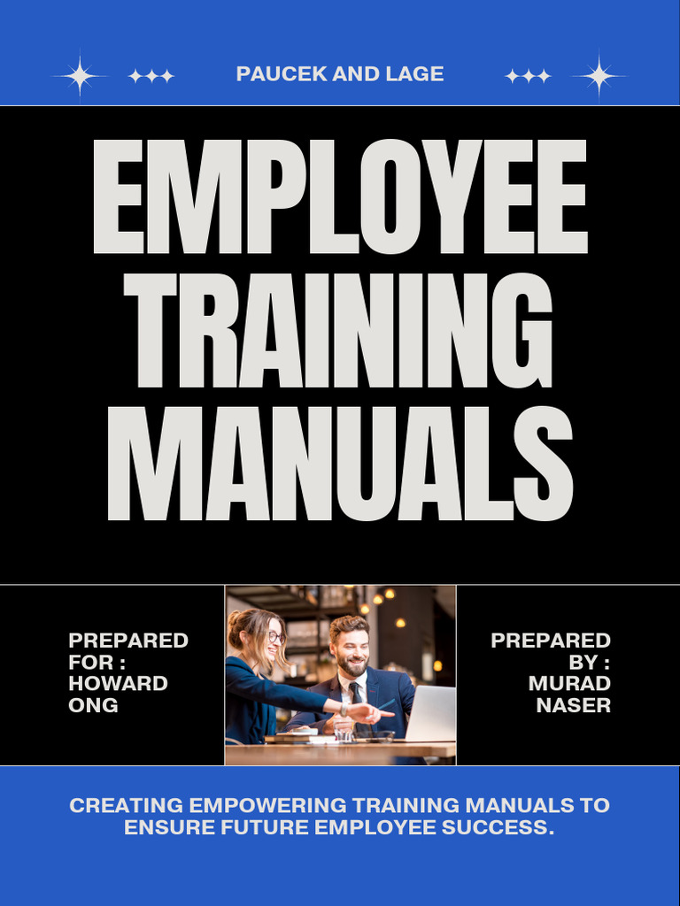 Blue and Black Modern Employee Training Manuals Bound Document | PDF