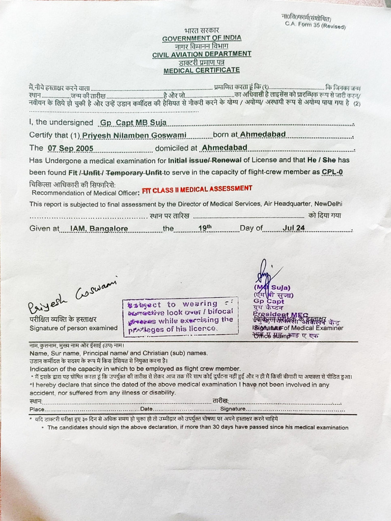 CA-35 Certificate | PDF