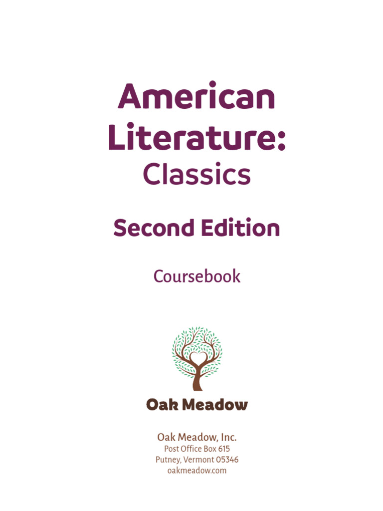 American Literature Classics 2nd Edition Coursebook Curriculum Sample ...