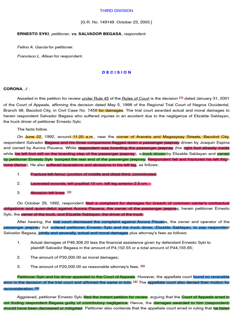 G.R. No. 149149 - Syki v. Begasa | PDF