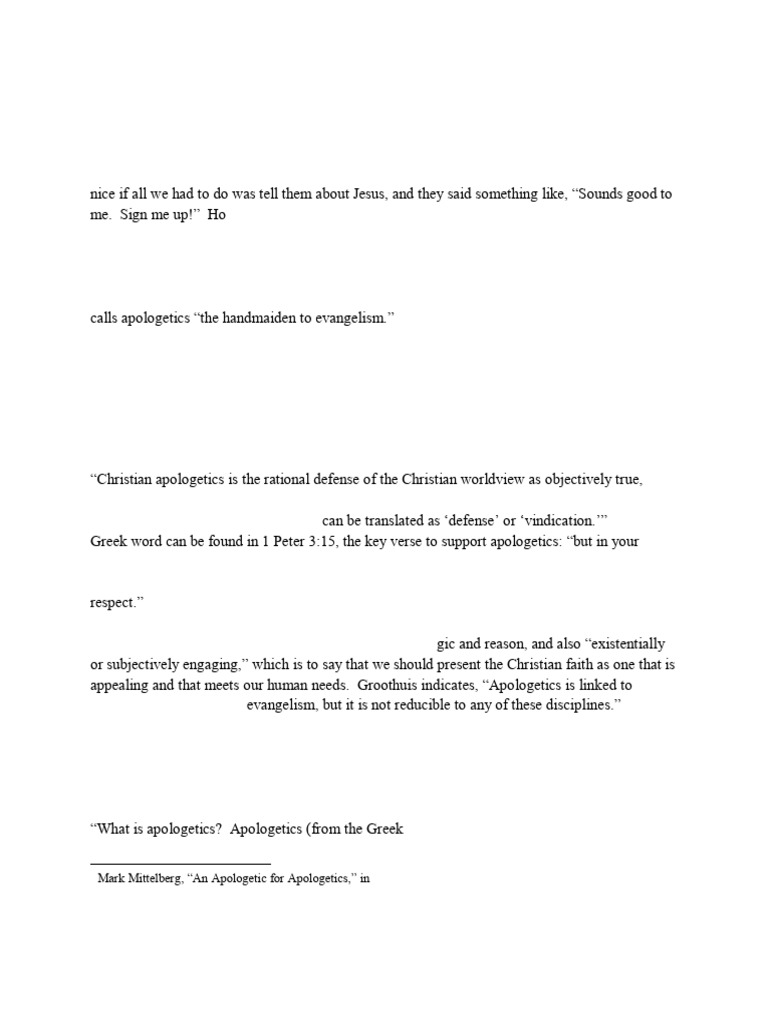 Apologetics An Introduction | PDF