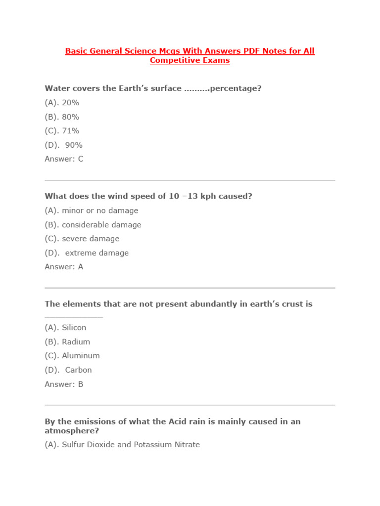 1 Basic General Science | PDF