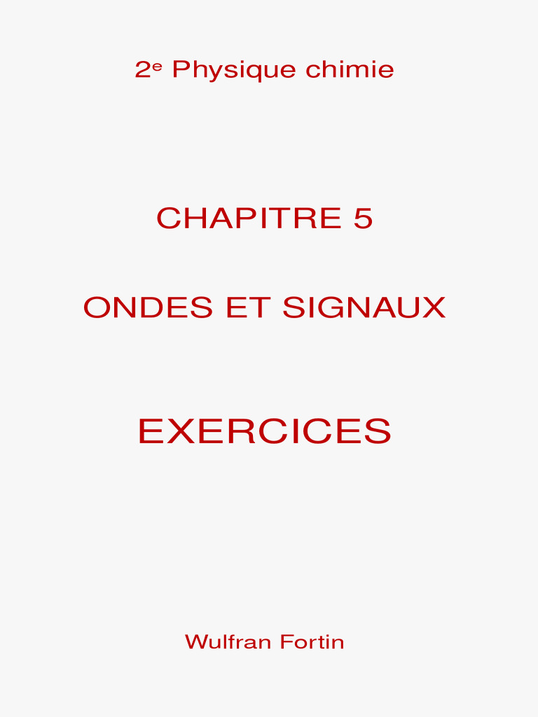2D PC CHAP 05 Exercices | PDF