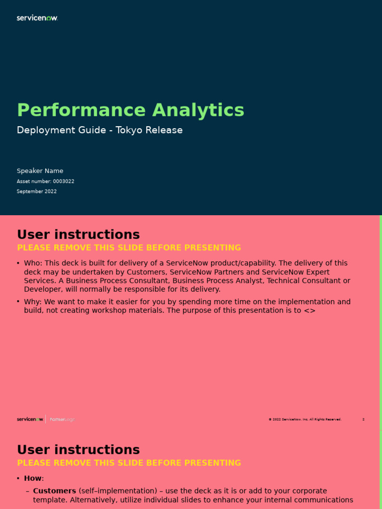 Performance Analytics - Deployment Guide - Tokyo | PDF | Performance ...