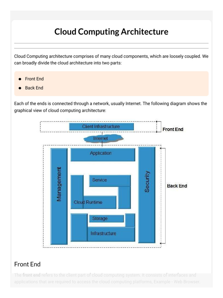 Cloud Computing Architecture | PDF