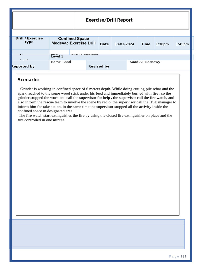 FIRE DRILL PEG excersise | PDF