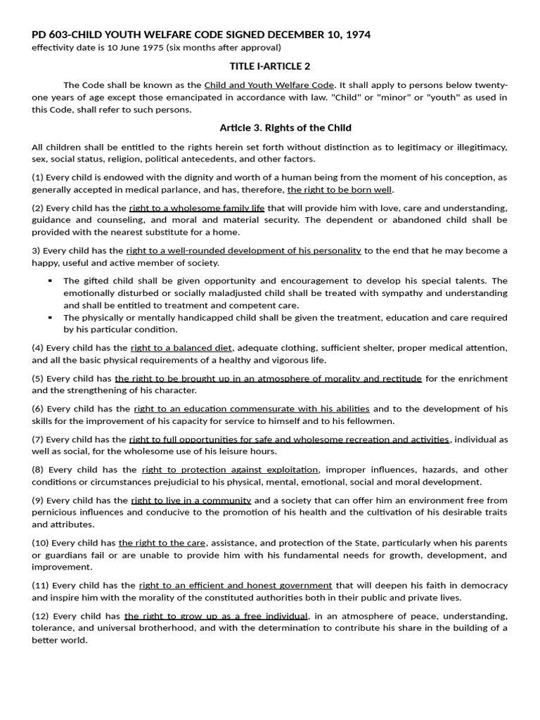 PD 603 Juvenile | PDF