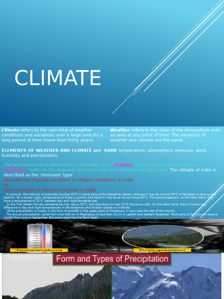 Class9 Climate PPT My Version (For Online Class (Autosaved) | PDF