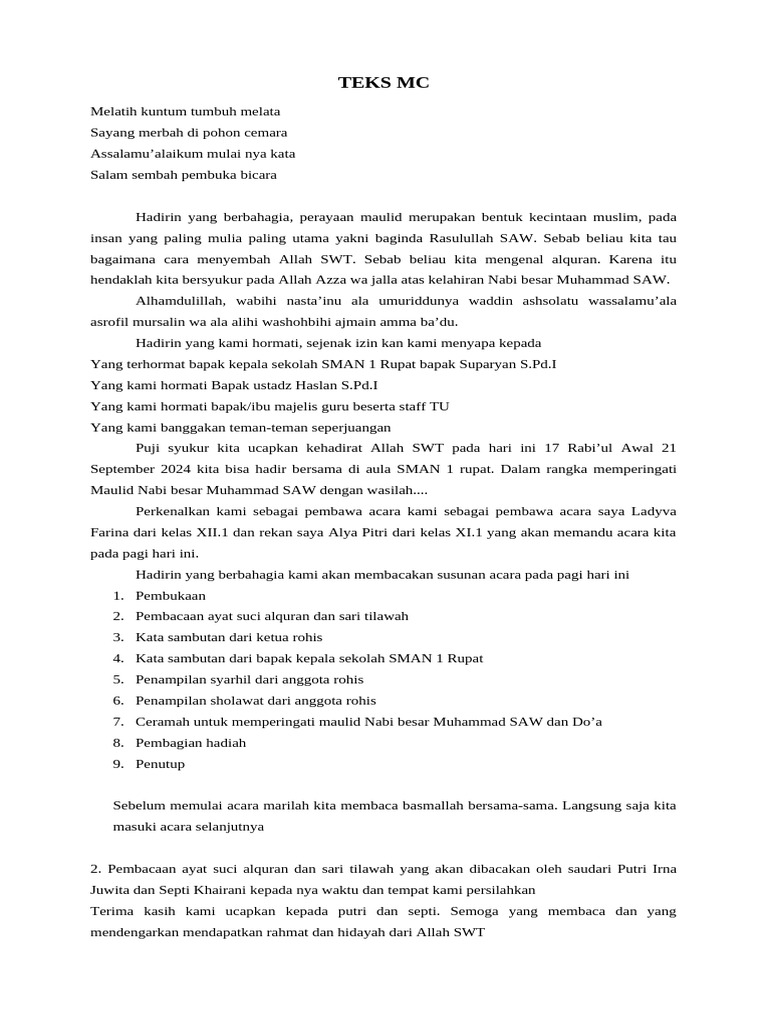 Teks MC | PDF