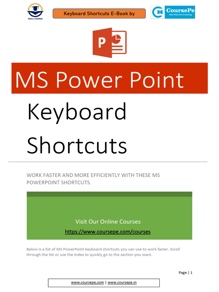 Microsoft PowerPoint Keyboard Shortcuts - 15565644 - 2024 - 07 - 30 ...
