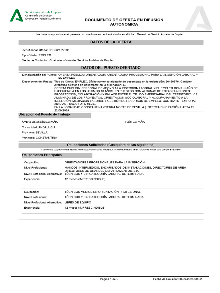 Documento Oferta | PDF