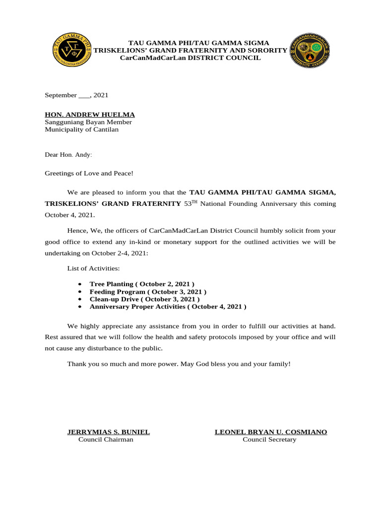 TAU GAMMA PHI Anniversary Solicitation | PDF