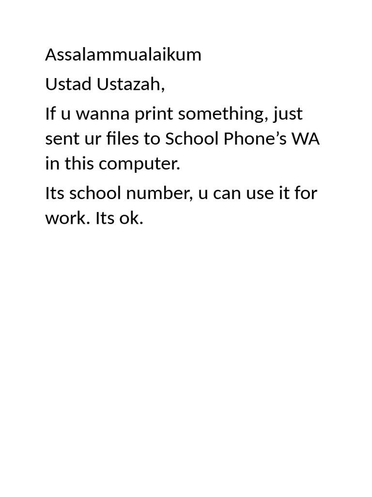 Assalam Mu Alaikum | PDF