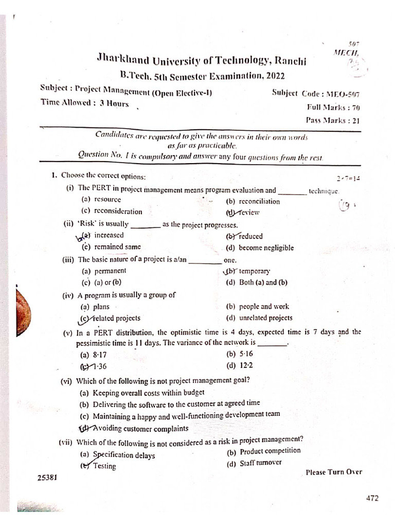 Project Management 2022 JUT | PDF