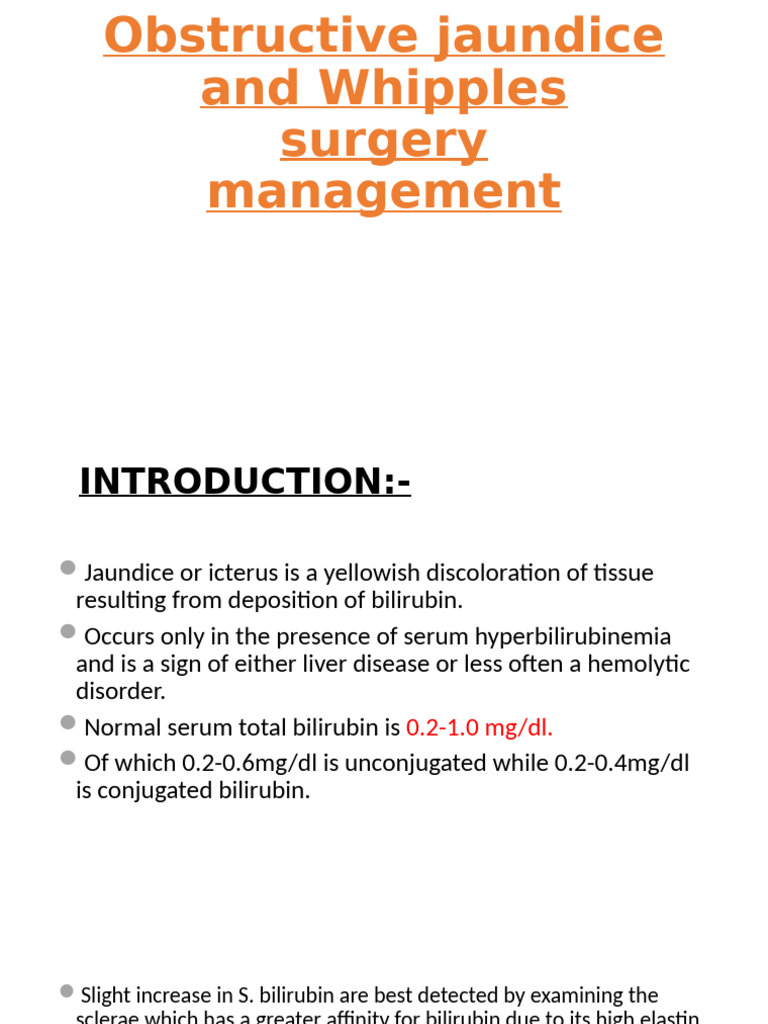 Obstructive Jaundice and Whipple Surgery Management DR Raman | PDF