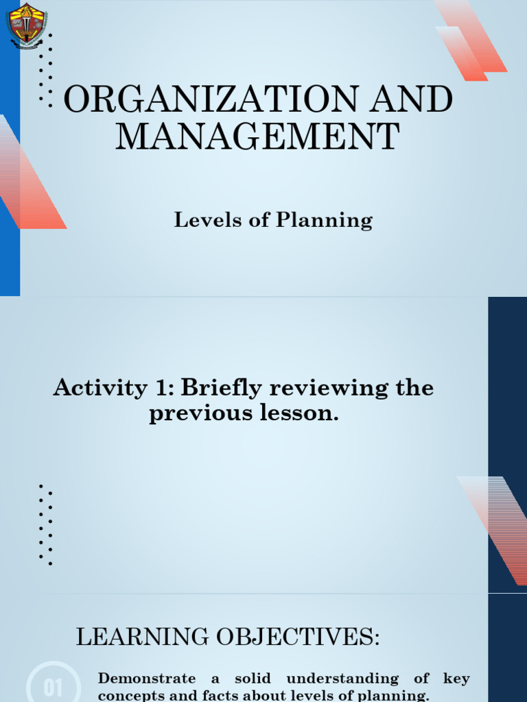 Levels of Planning | PDF