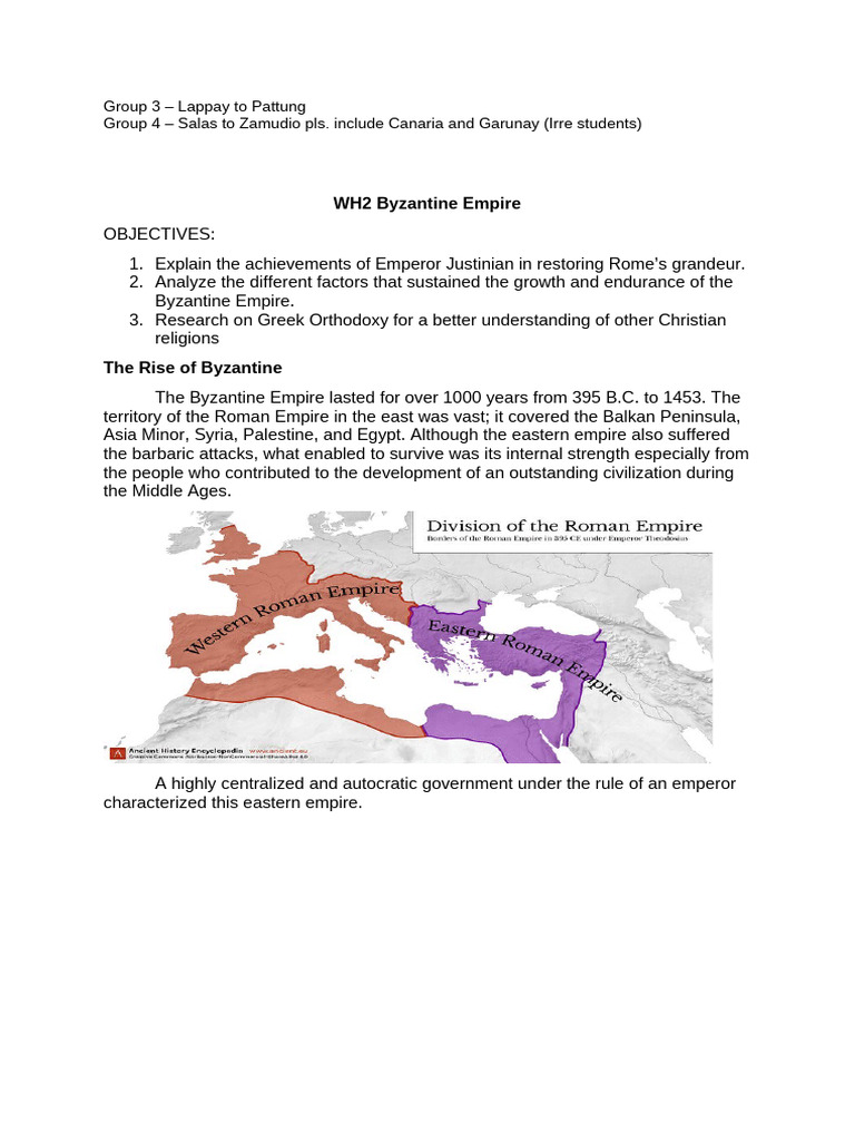 WH2 The Byzantine Empire The Crusades | PDF