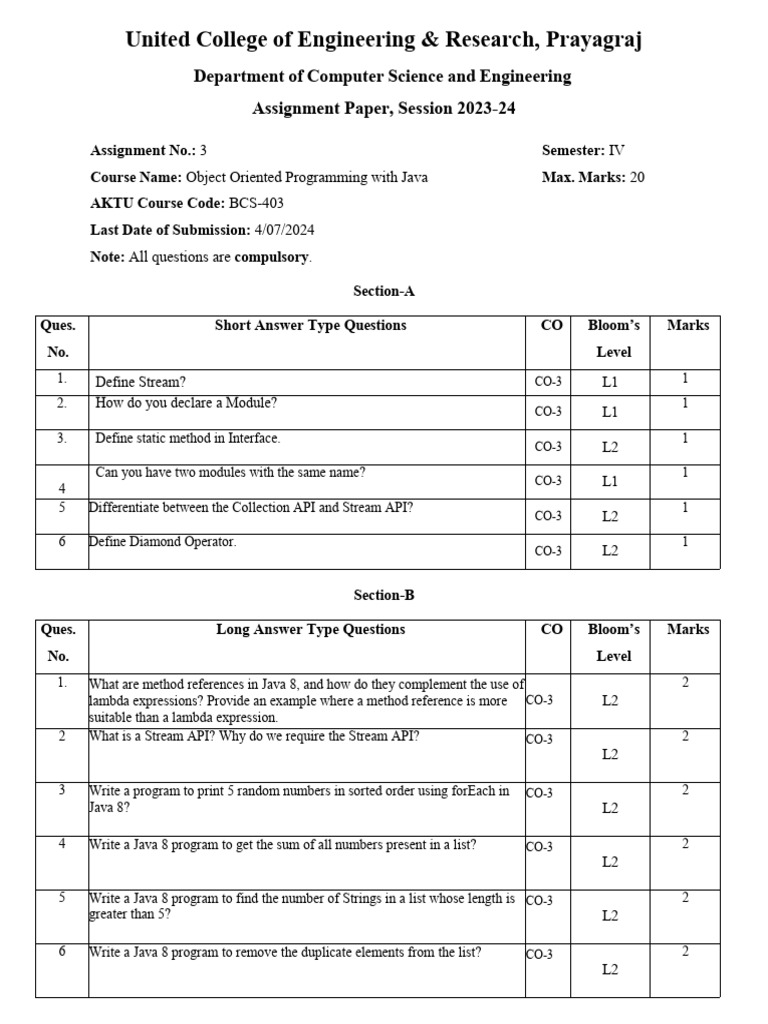 OOPS Assignment 3 | PDF
