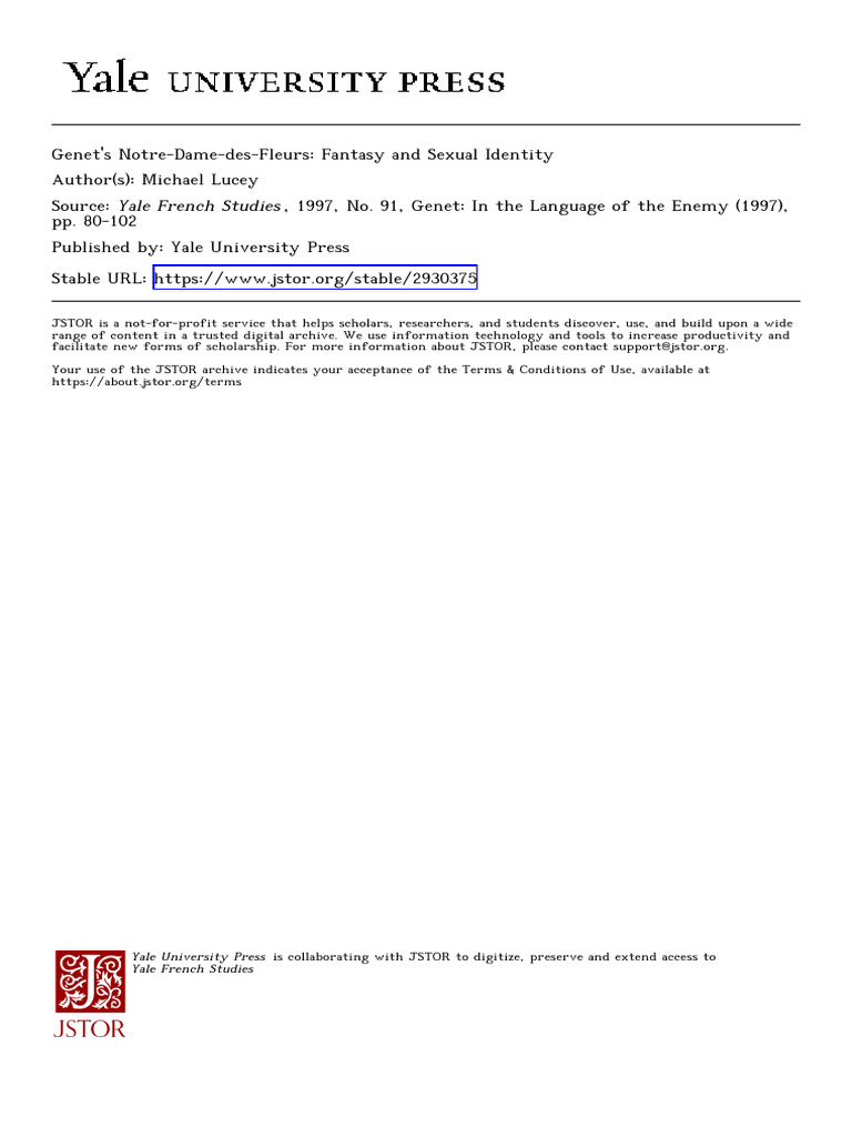 Fantasy and Sexual Identity in NDDF | PDF