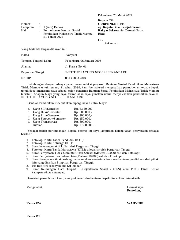 Format Permohonan | PDF