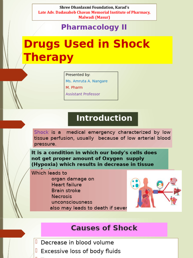 Drugs Used in Shock Therapy by Amruta Nangare | PDF