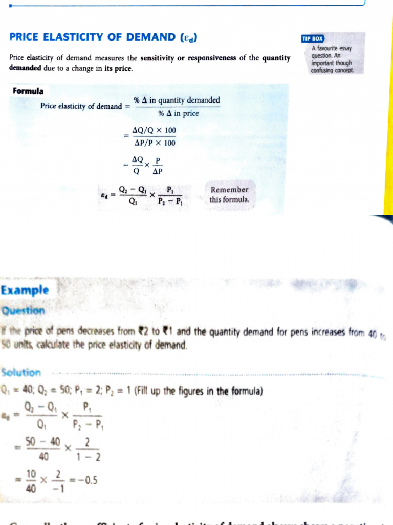 Elasticity of Demand (NOTES) | PDF