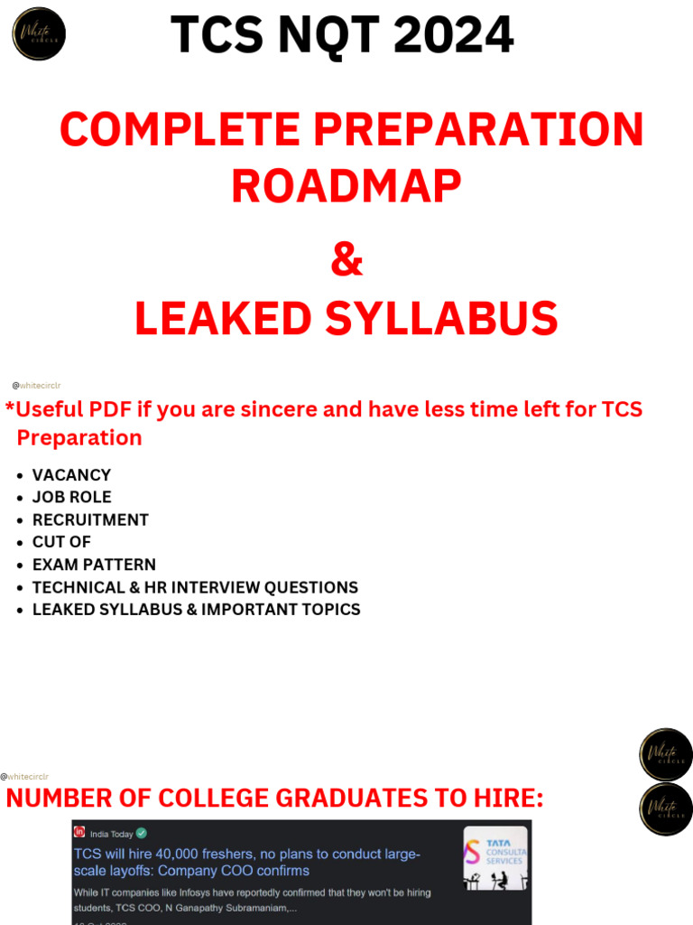 TCS Free NQT 2024 Syllabus and Important Topics PDF | PDF