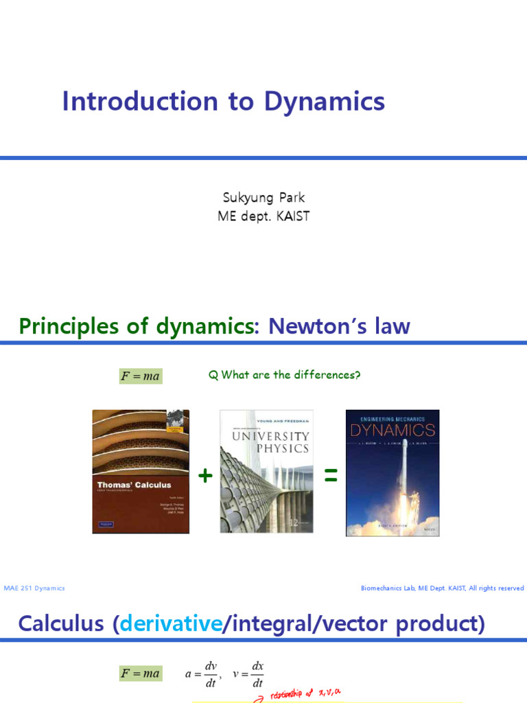 2024Chapter1 Dynamics Introduction | PDF