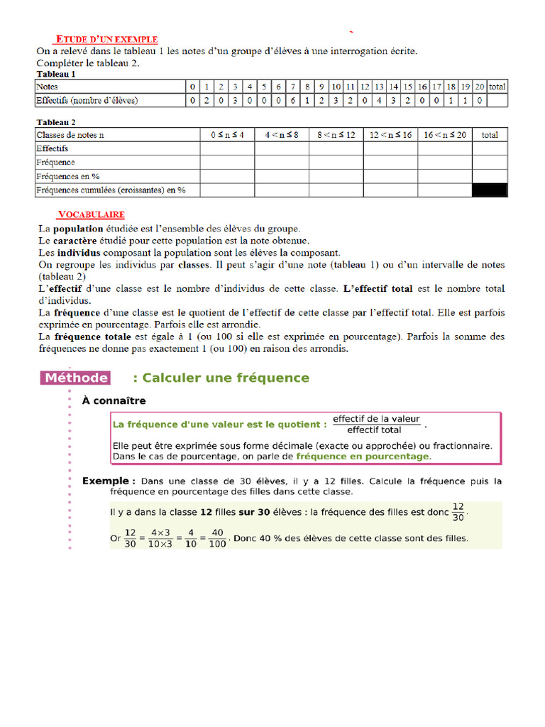 MATH Stats - Cours | PDF