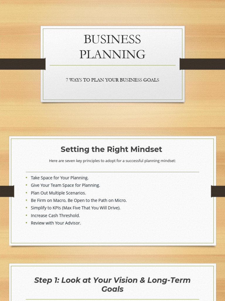 7 WAYS TO PLAN YOUR BUSINESS GOALS | PDF