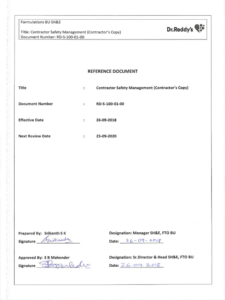 CSM Reference Document(ContractorsCopy) | PDF
