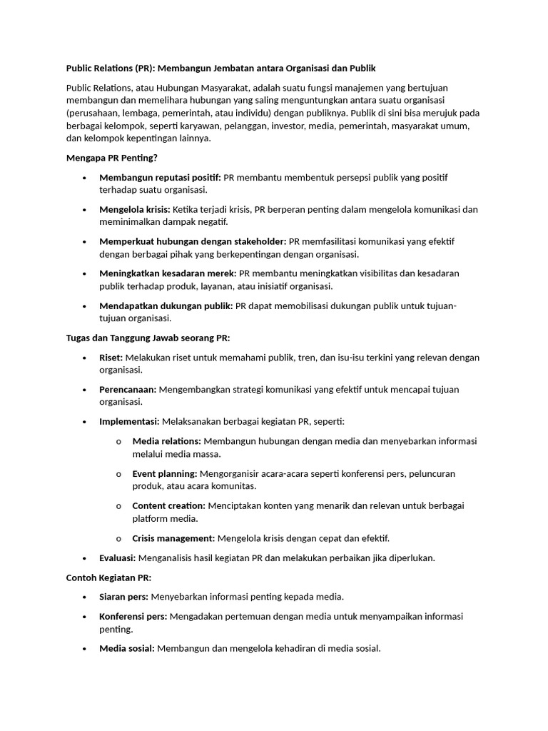 Public Relations | PDF