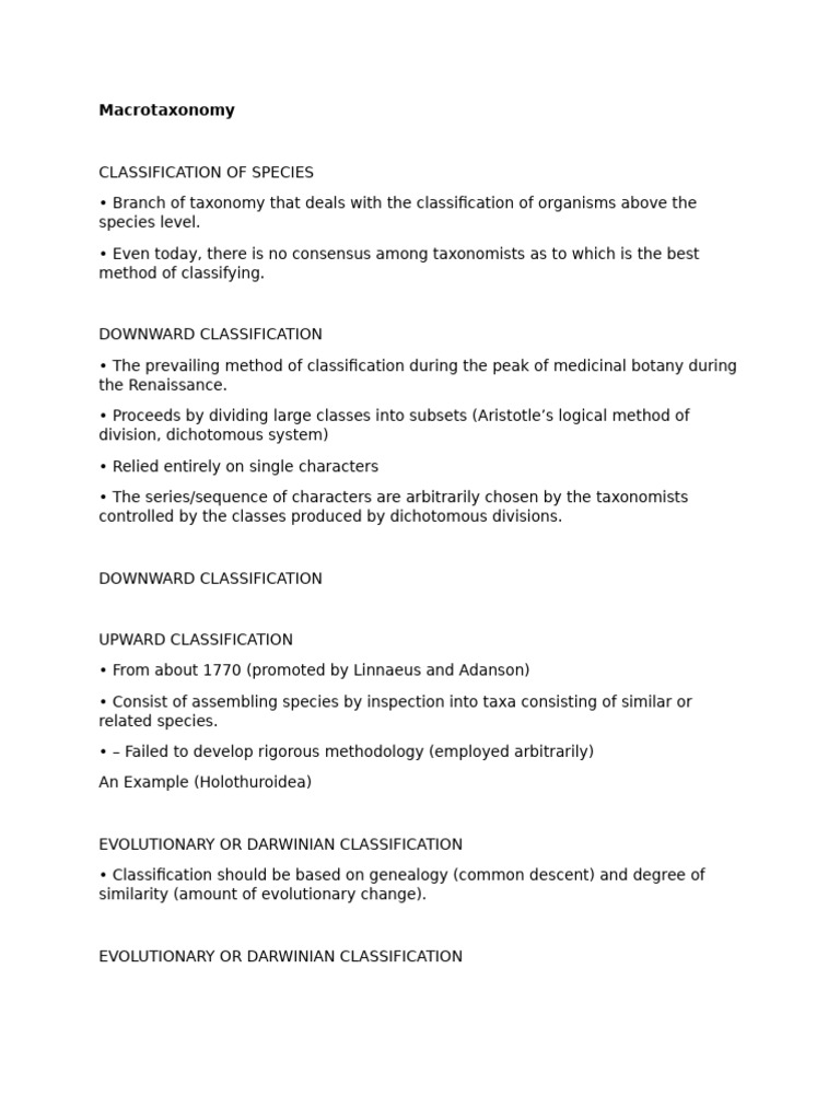Macrotaxonomy | PDF
