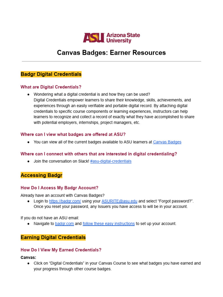 ITSI - SWAP Canvas Badges Earner Resources | PDF | Credential