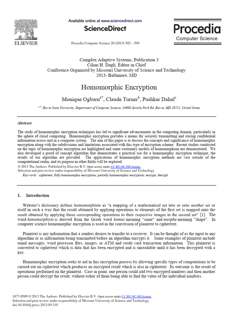 Homomorphic Encryption | PDF