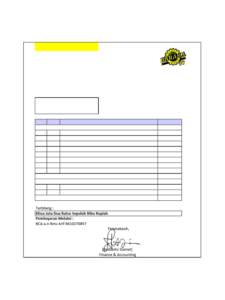 Contoh Tagihan | PDF