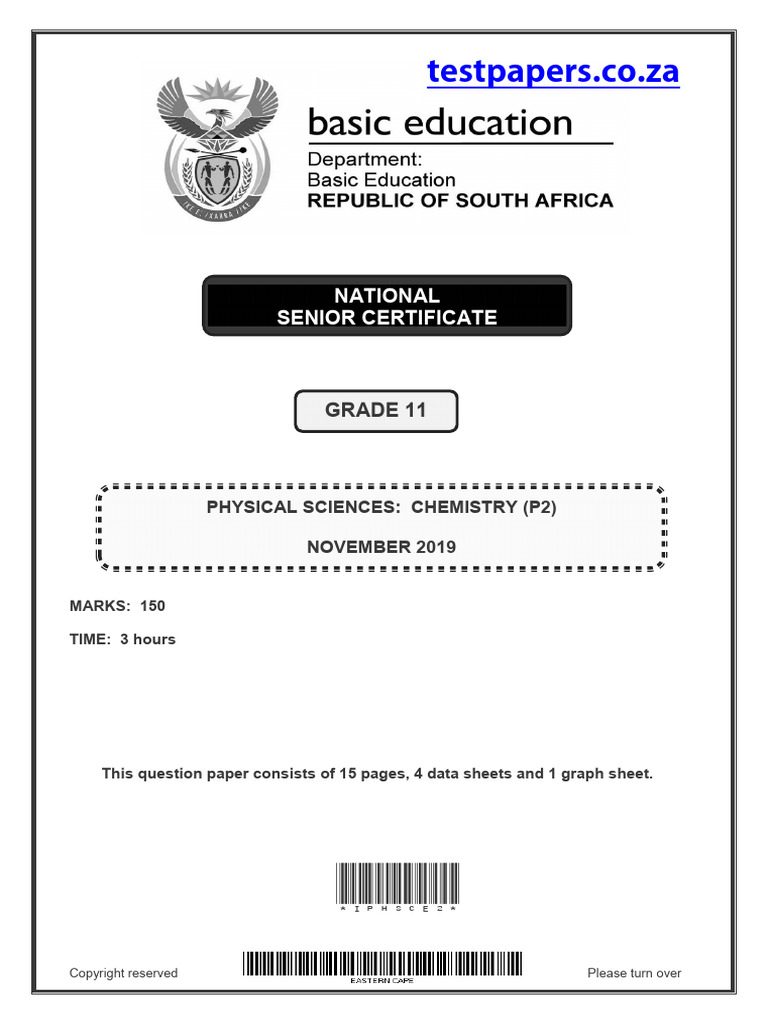 Gr11 Phy P2 (English) November 2019 Question Paper | PDF