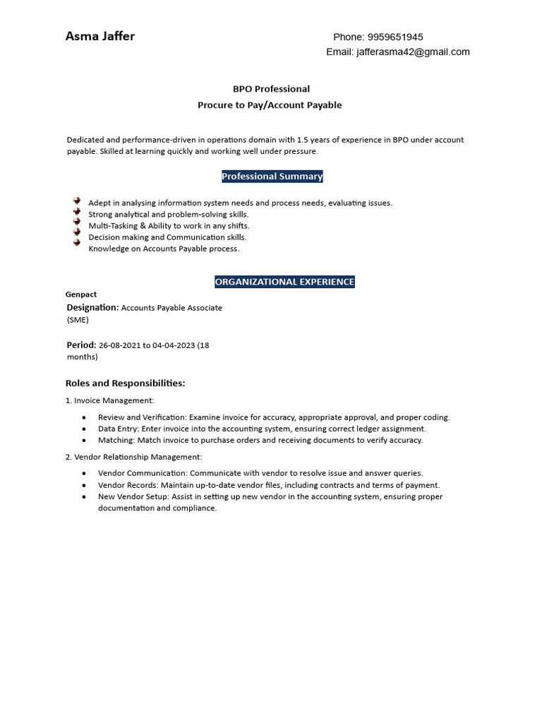 Asma Resume 24 | PDF