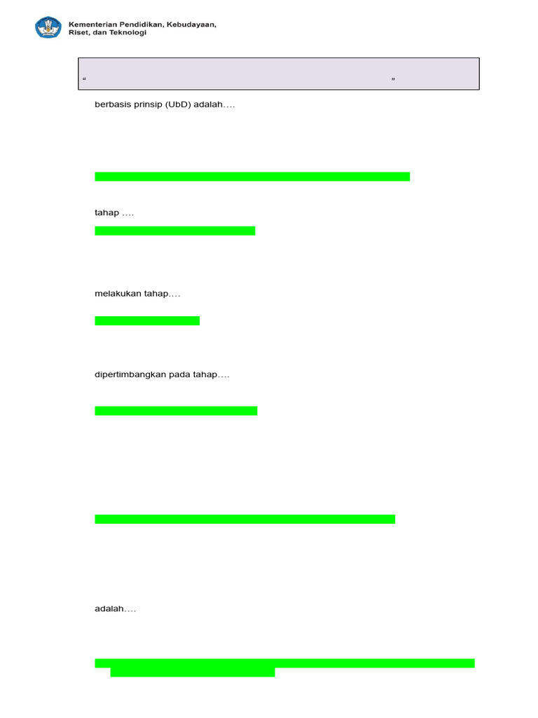 Soal Dan Jawaban Latihan Modul PPG Guru Tertentu Tahap 2 Tahun 2024 | PDF