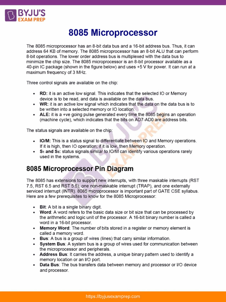 8085 Microprocessor Gate Notes 37 | PDF