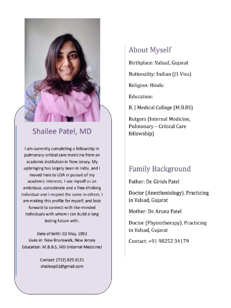 DR Shailee - Biodata | PDF