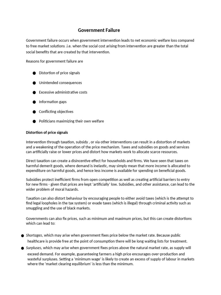 Government Failure | PDF