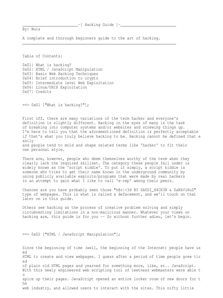 Hacking Guide | PDF | Security Hacker | Http Cookie