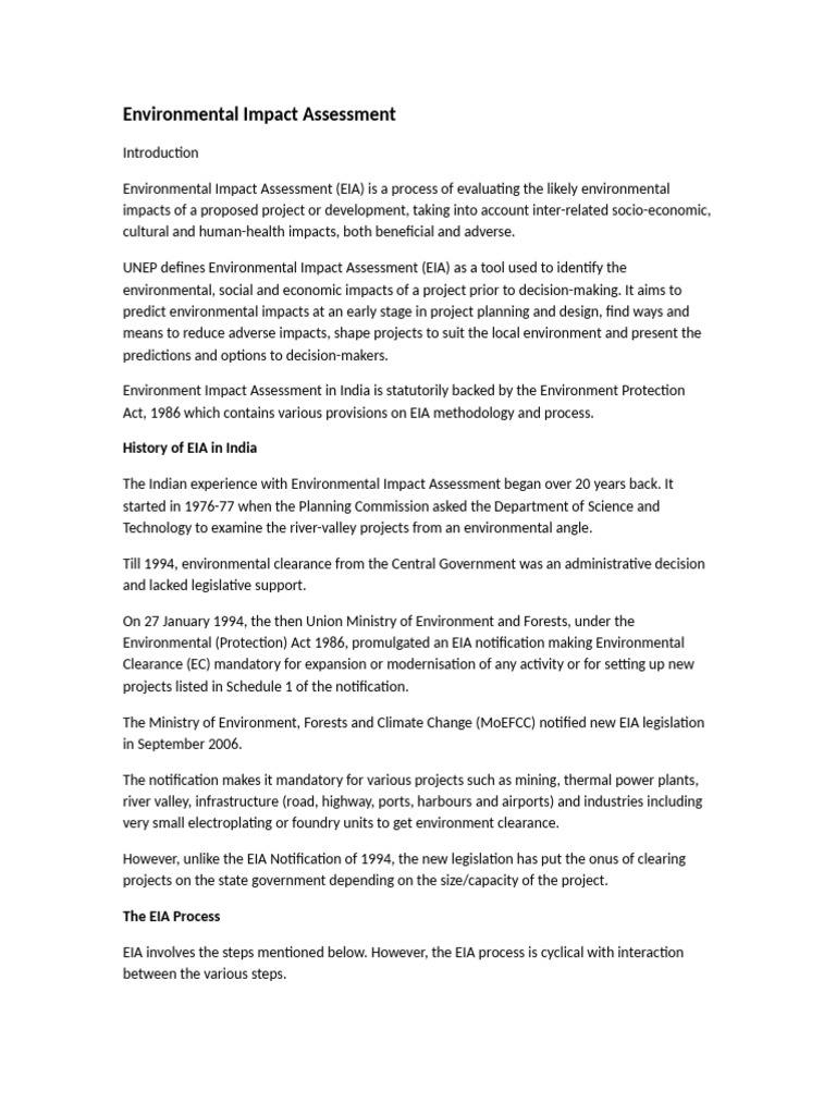Environmental Impact Assessment | PDF