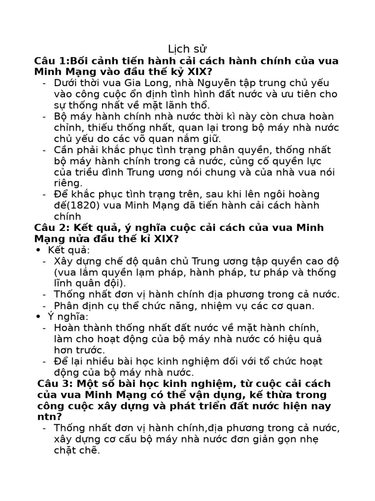 Lịch Sử 11 - Ckì 2 | PDF
