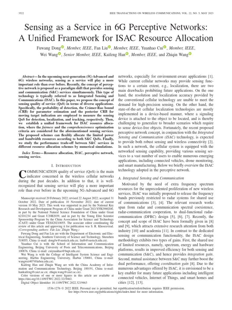 Sensing As A Service in 6G Perceptive Networks A Unified Framework For ISAC Resource Allocation ...