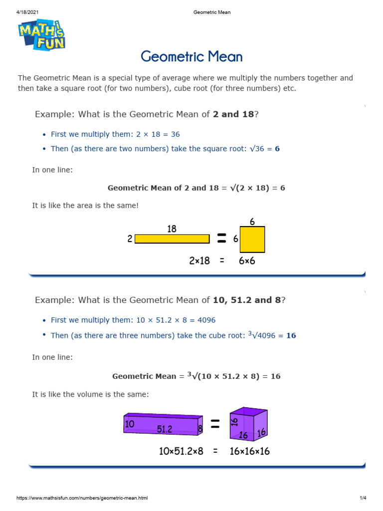 Geometric Mean Pdf