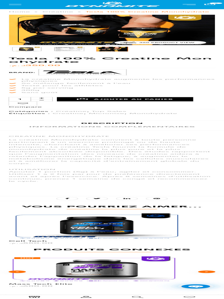 Tesla 100 Creatine Monohydrate - Dynamite | PDF | Drugs | Wellness