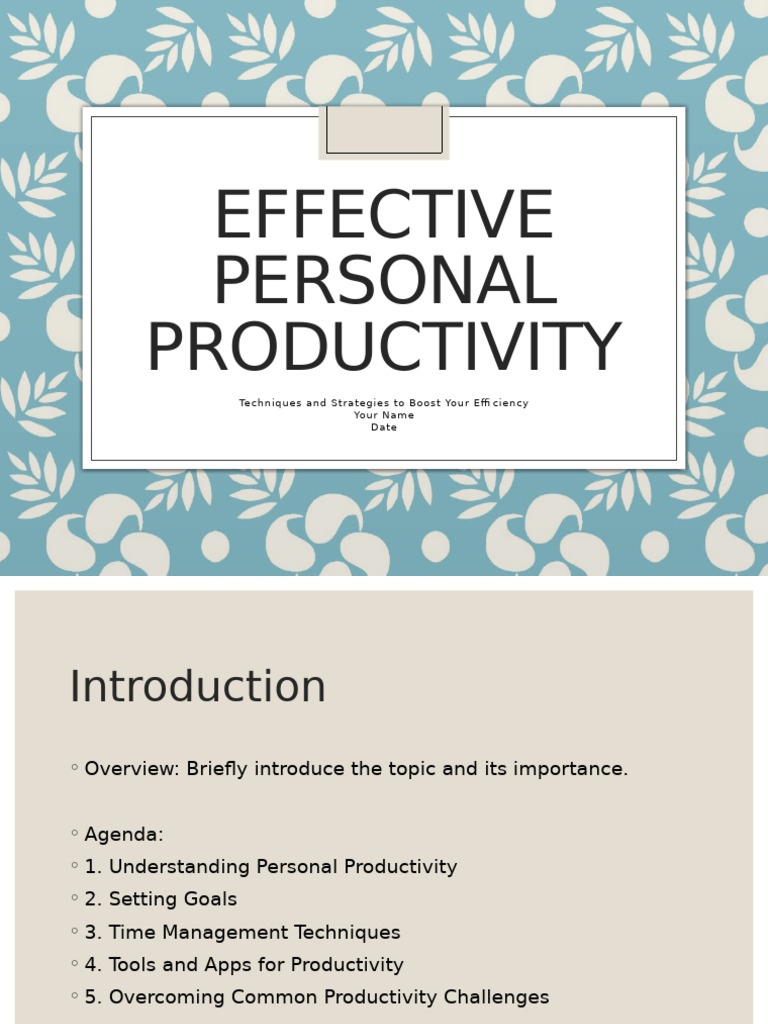 Effective - Personal - Productivity - Presentation Mid Year | PDF